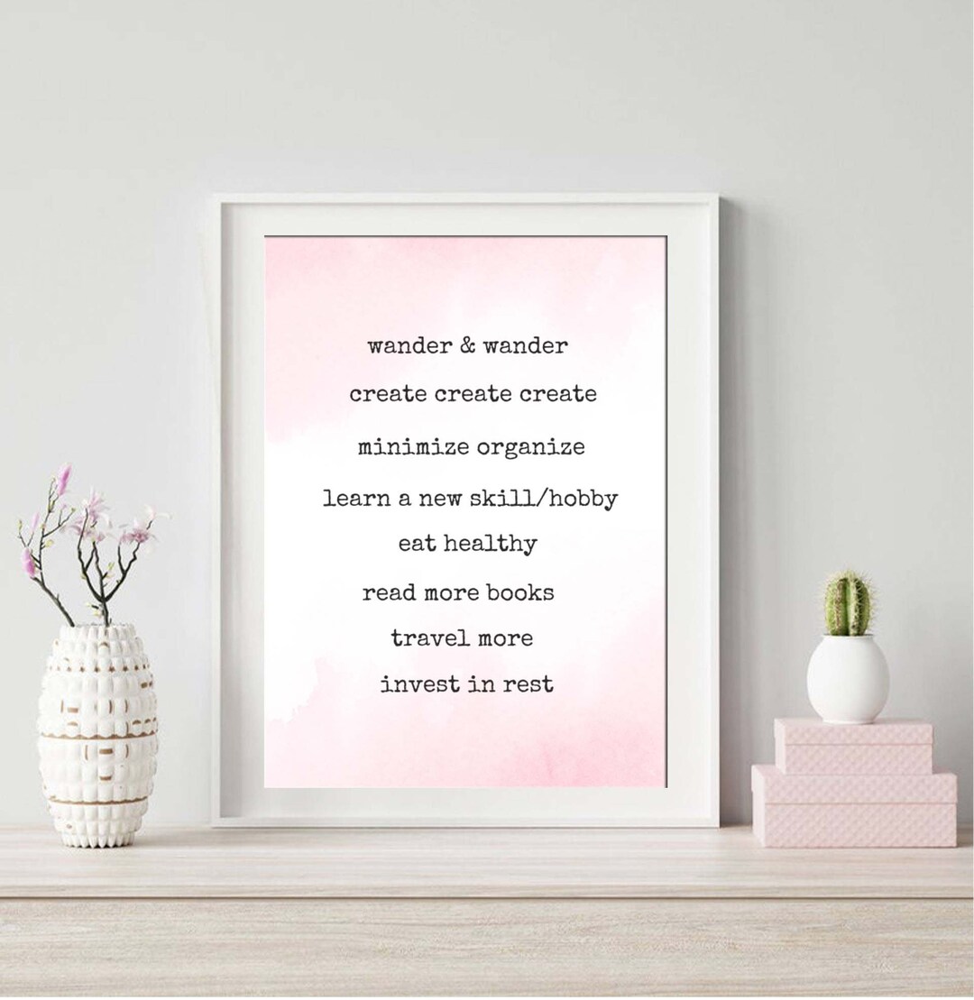 Positive Saying Preppy Pink Poster,daily Affirmation Sign,working Woman ...
