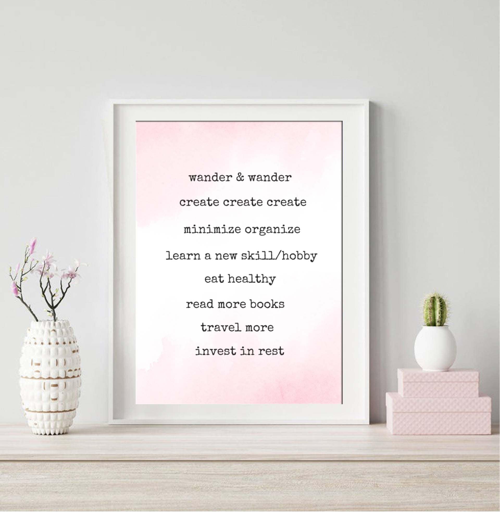 Positive Saying Preppy Pink Posterdaily Affirmation - Etsy Australia
