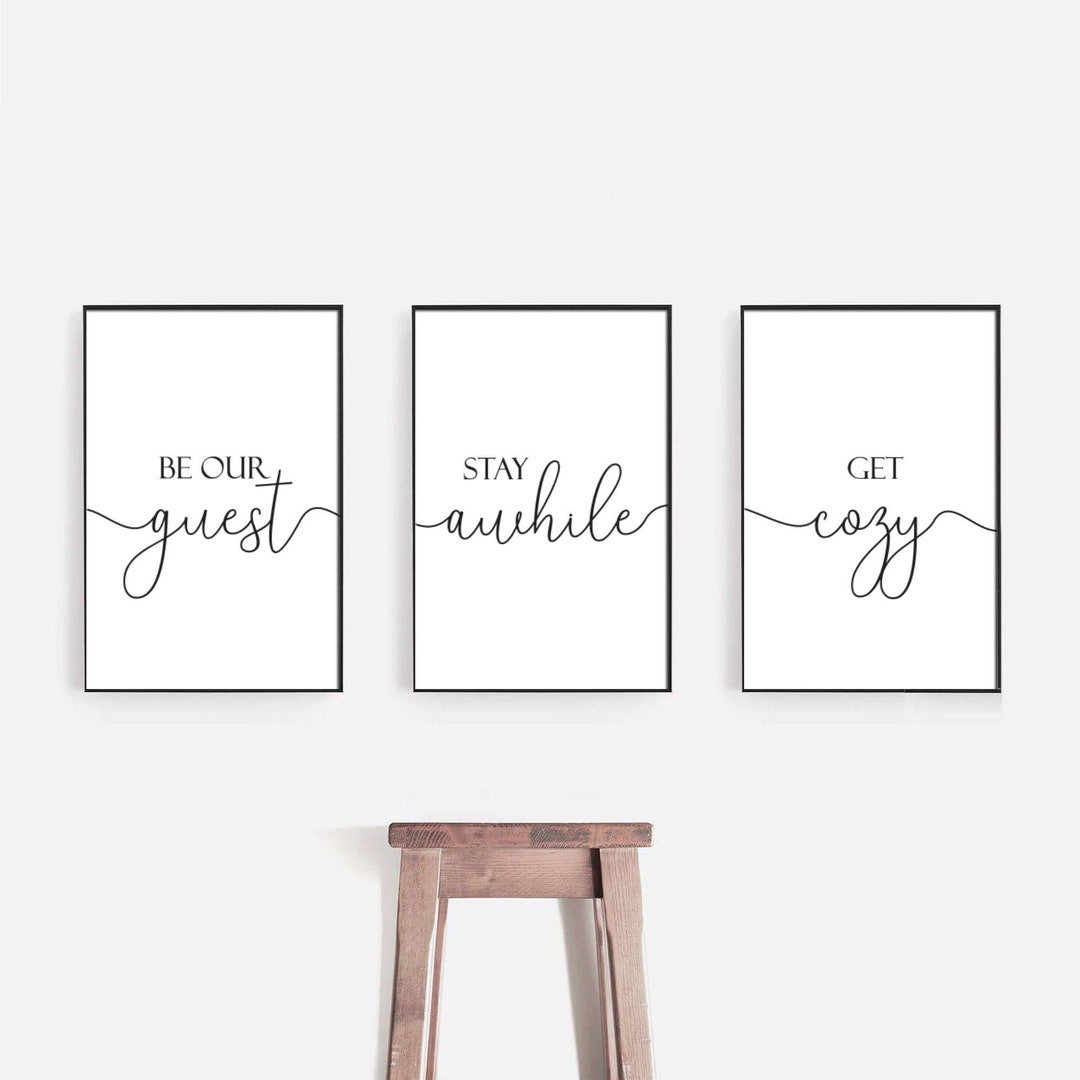 Be our Guest Stay Awhile Get Cozy Guest Room Signs ensemble - Etsy France