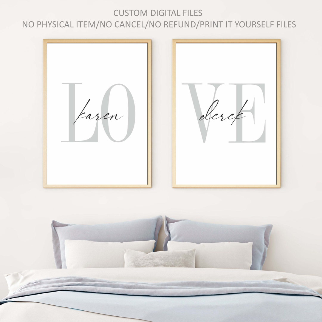 Personalised Couple Name Digital Files Set of 2,couple Bedroom Sign ...