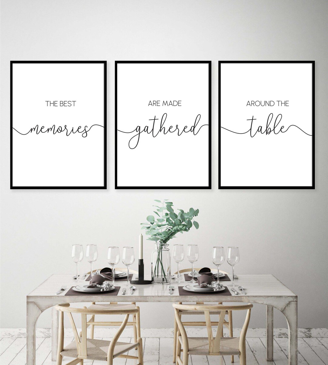 The Best Memories Are Made Gathered Around the Table Printable Set of 3 ...