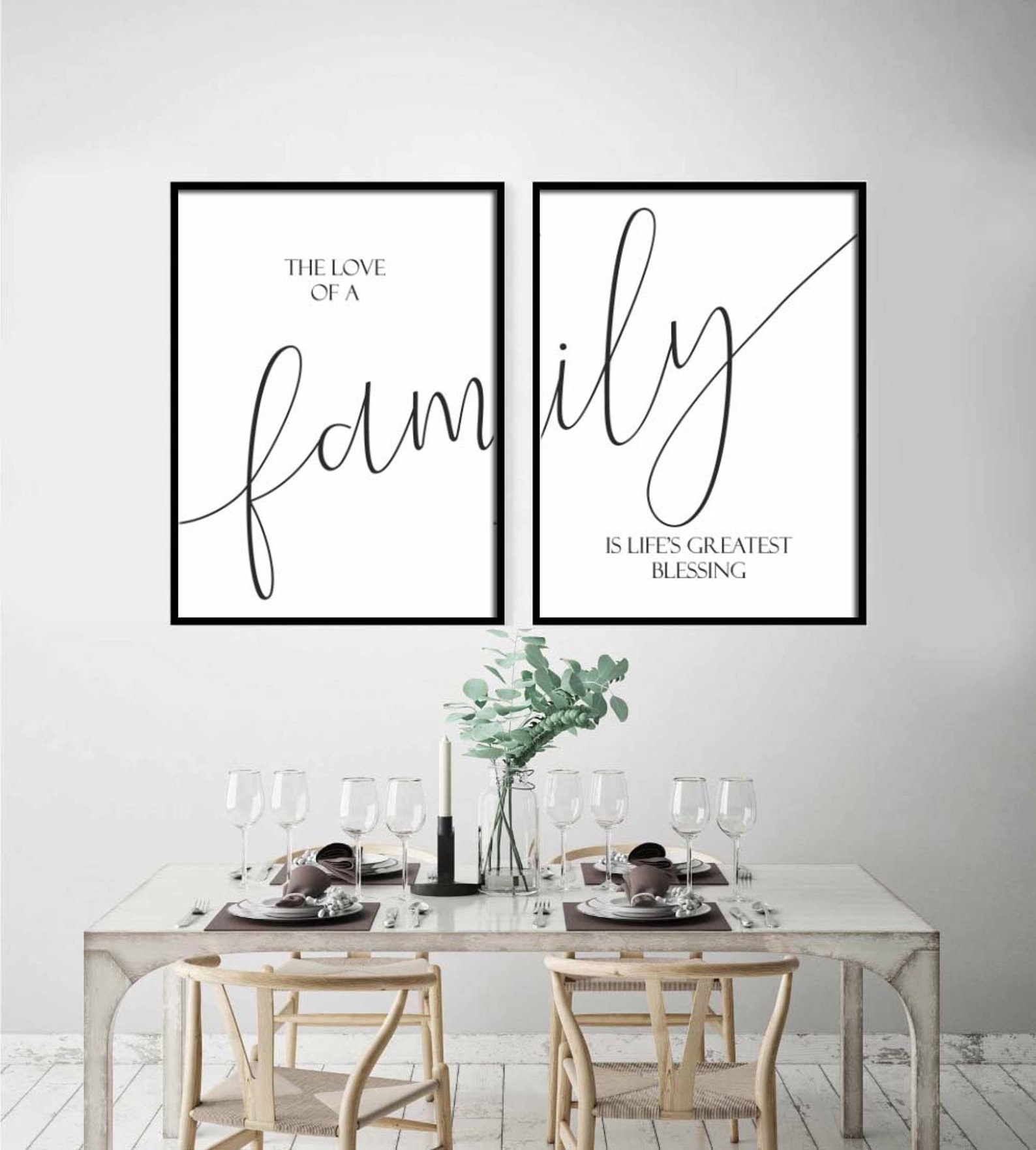 Family Signs Printable Set of 2 the Love of a Family is | Etsy