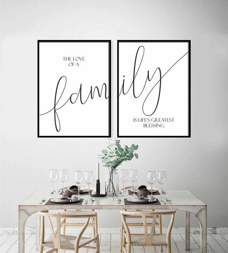 Family Signs Printable Set of 2 the Love of a Family is | Etsy