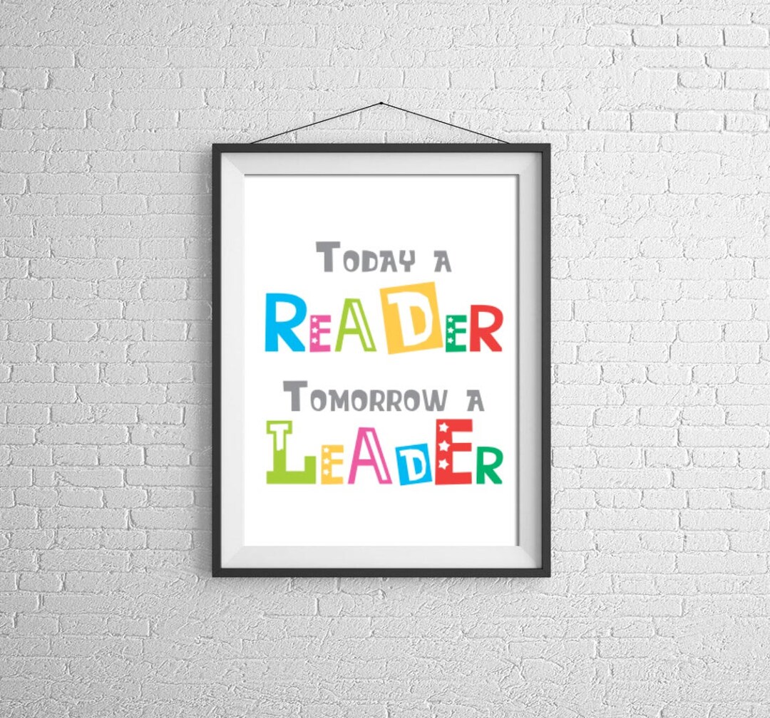 Hoy un lector Mañana un líder, Arte imprimible del arco iris colorido ...