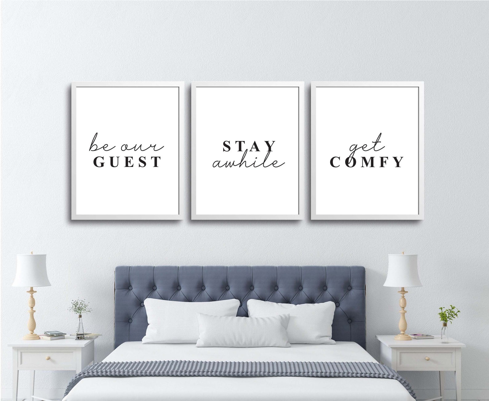 Guest room signs printable set of 3be our guest stay awhile | Etsy