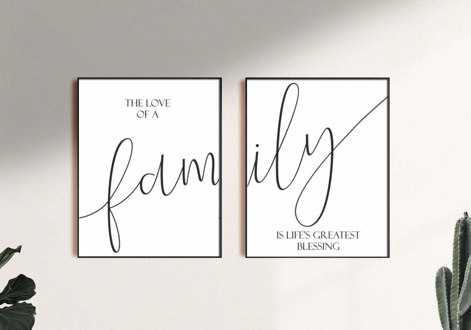 Family Signs Printable Set of 2 the Love of a Family is Life's Greatest ...