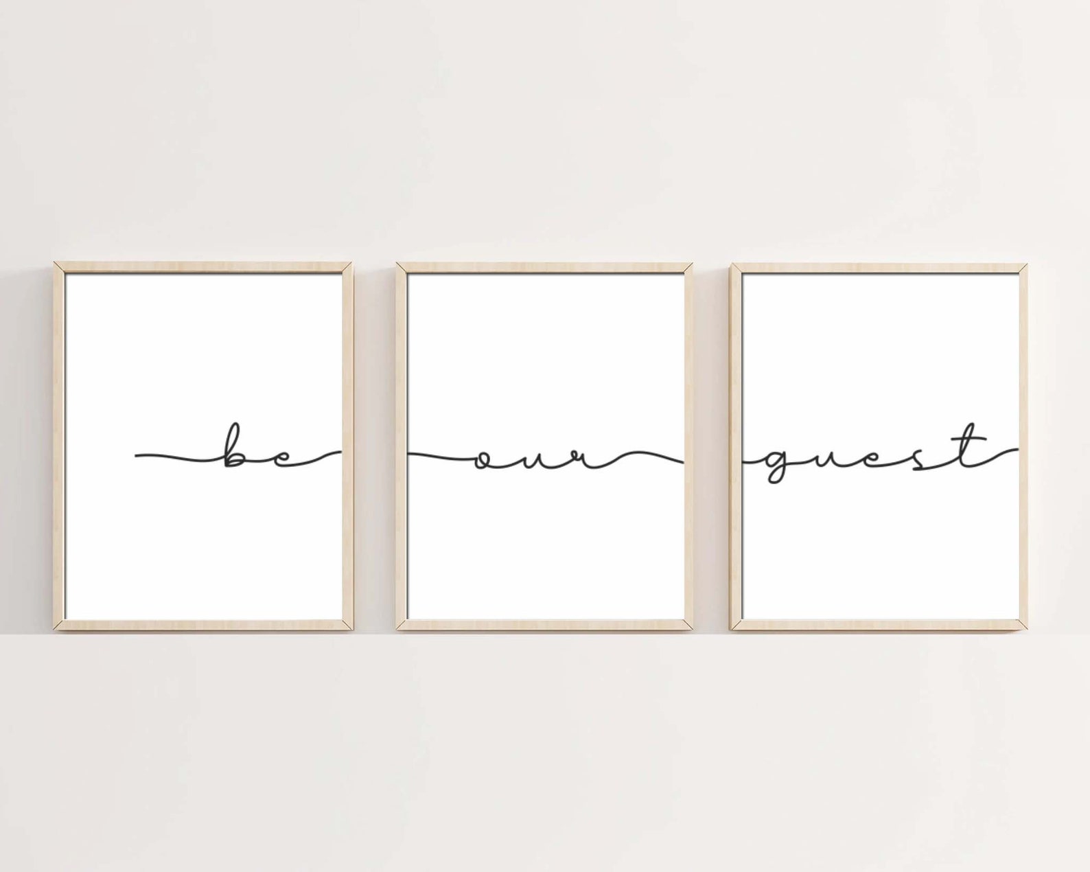 Be our guest set of 3 printableguest room signsair bnb | Etsy