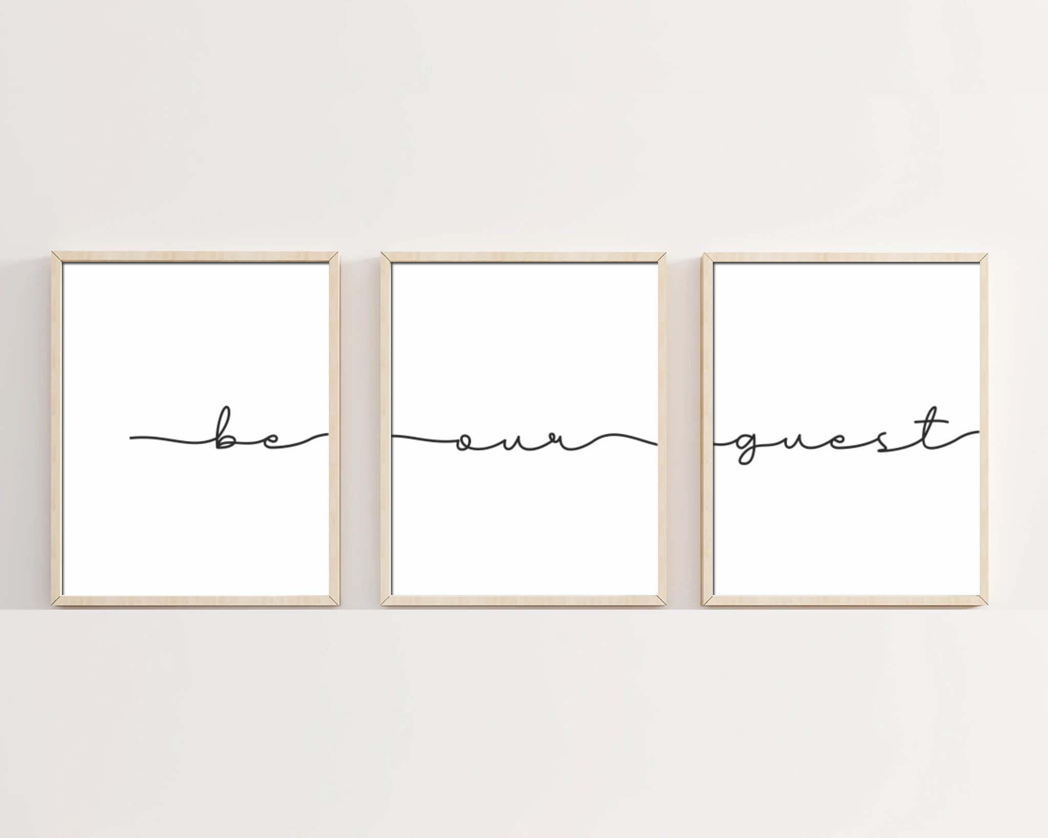 Be our guest set of 3 printableguest room signsair bnb | Etsy