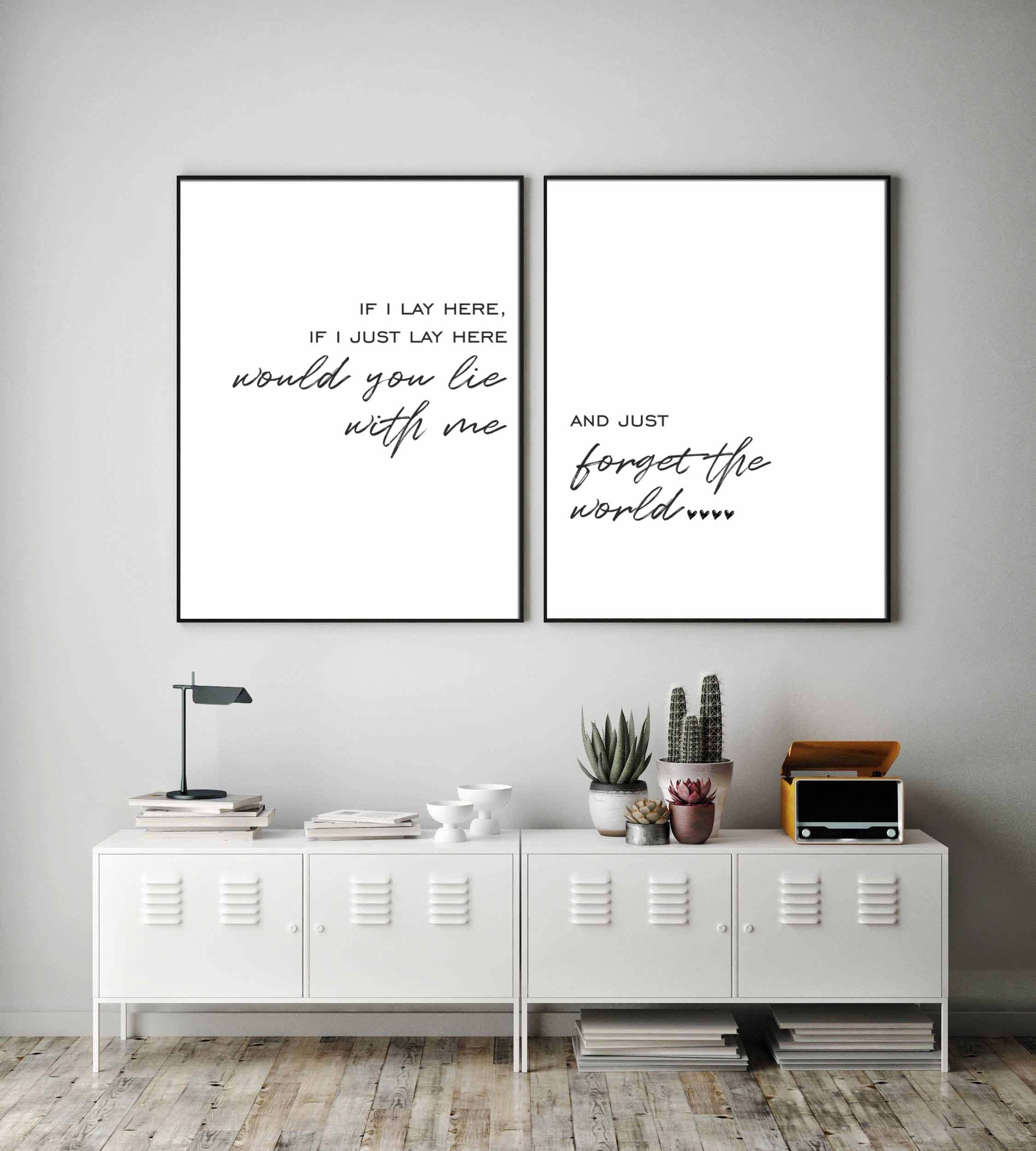 If I Lay Here Would You Lie With Me Song/lyrics Wall Art,couple Bedroom ...