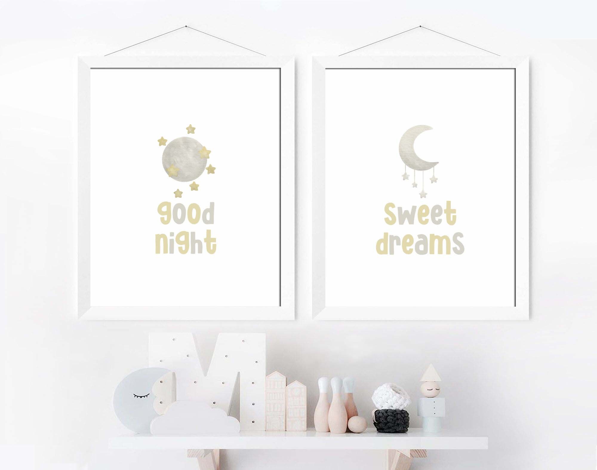 Goodnight Sweet Dreams Nursery Printable Set of 2moon&star - Etsy