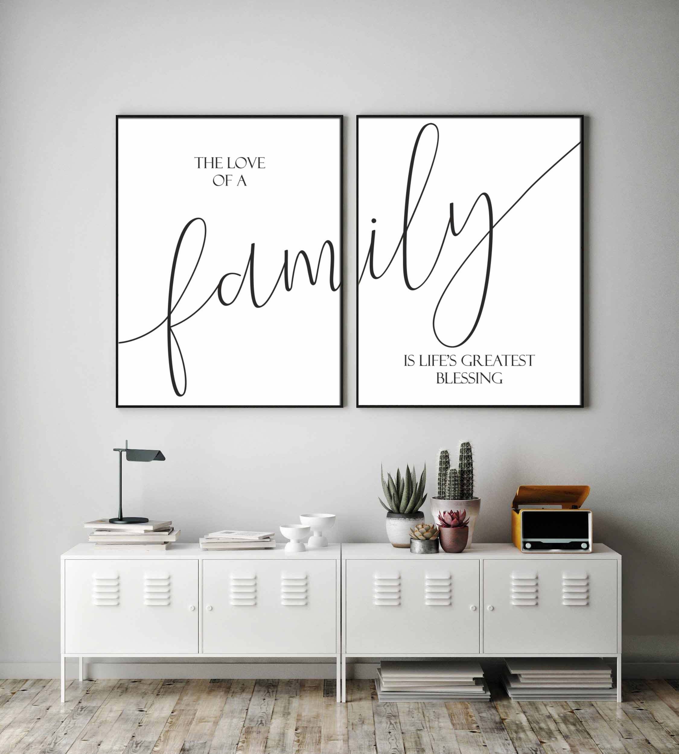 Family Signs Printable Set of 2 the Love of a Family is | Etsy
