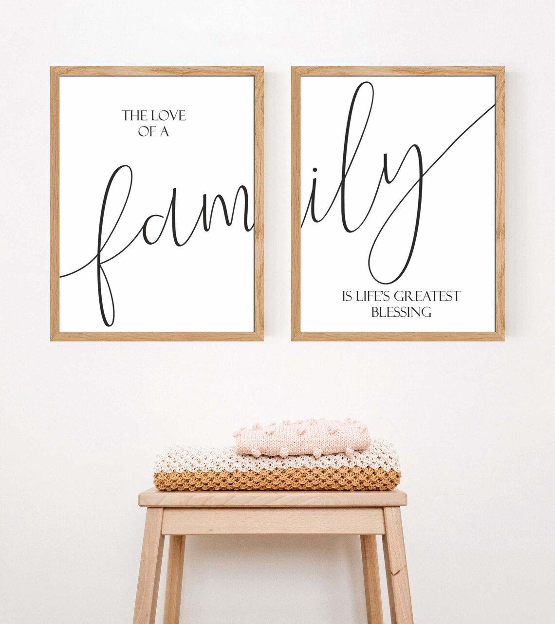 Family Signs Printable Set of 2 the Love of a Family is | Etsy