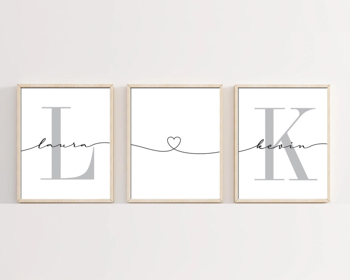 Personalised Couple Name Initial Monogram Digital Files Set of - Etsy