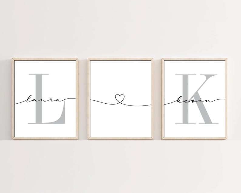 Personalised Couple Name Initial Monogram Digital Files Set of - Etsy