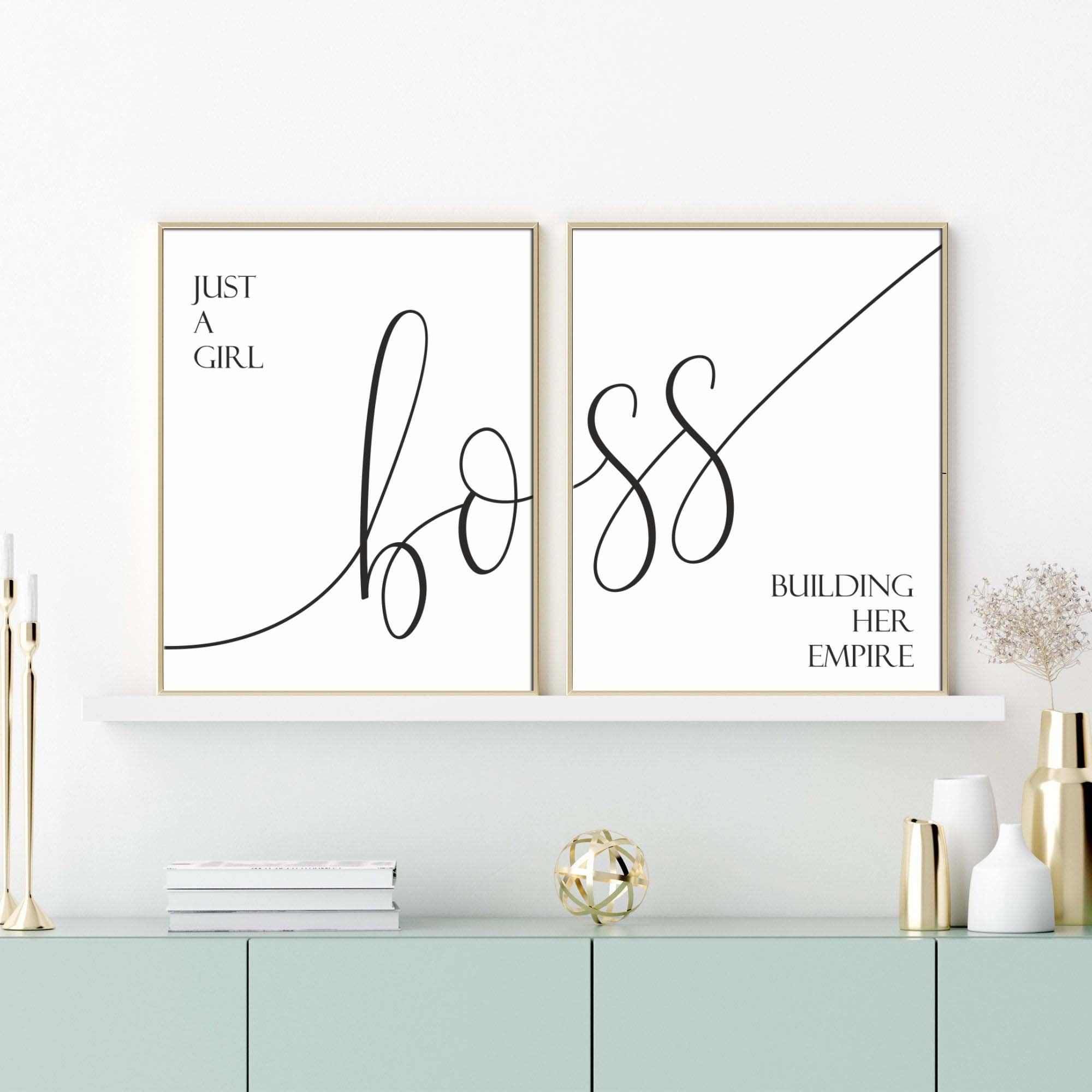 Just A Girl Boss Building Her Empire Printable Set of 2,boss Lady ...