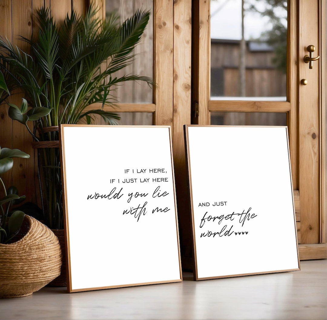 If I Lay Here Would You Lie With Me Song/lyrics Wall Art,couple Bedroom ...