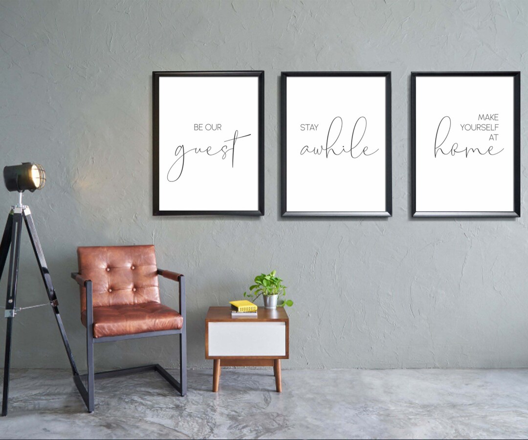 Guest Room Signs Printable Set of 3be Our Guest Stay Awhile - Etsy