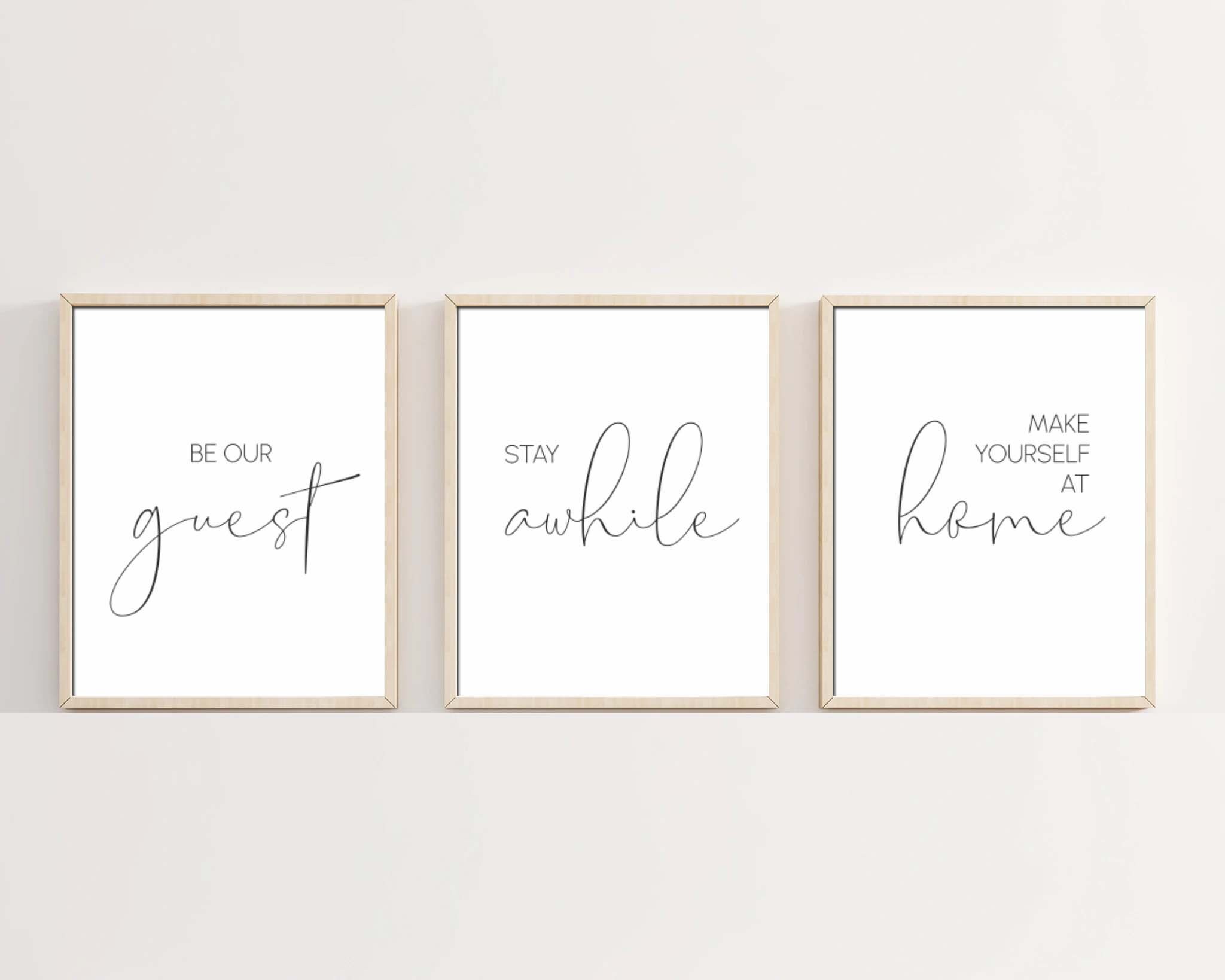 Guest Room Signs Printable Set of 3be Our Guest Stay Awhile - Etsy