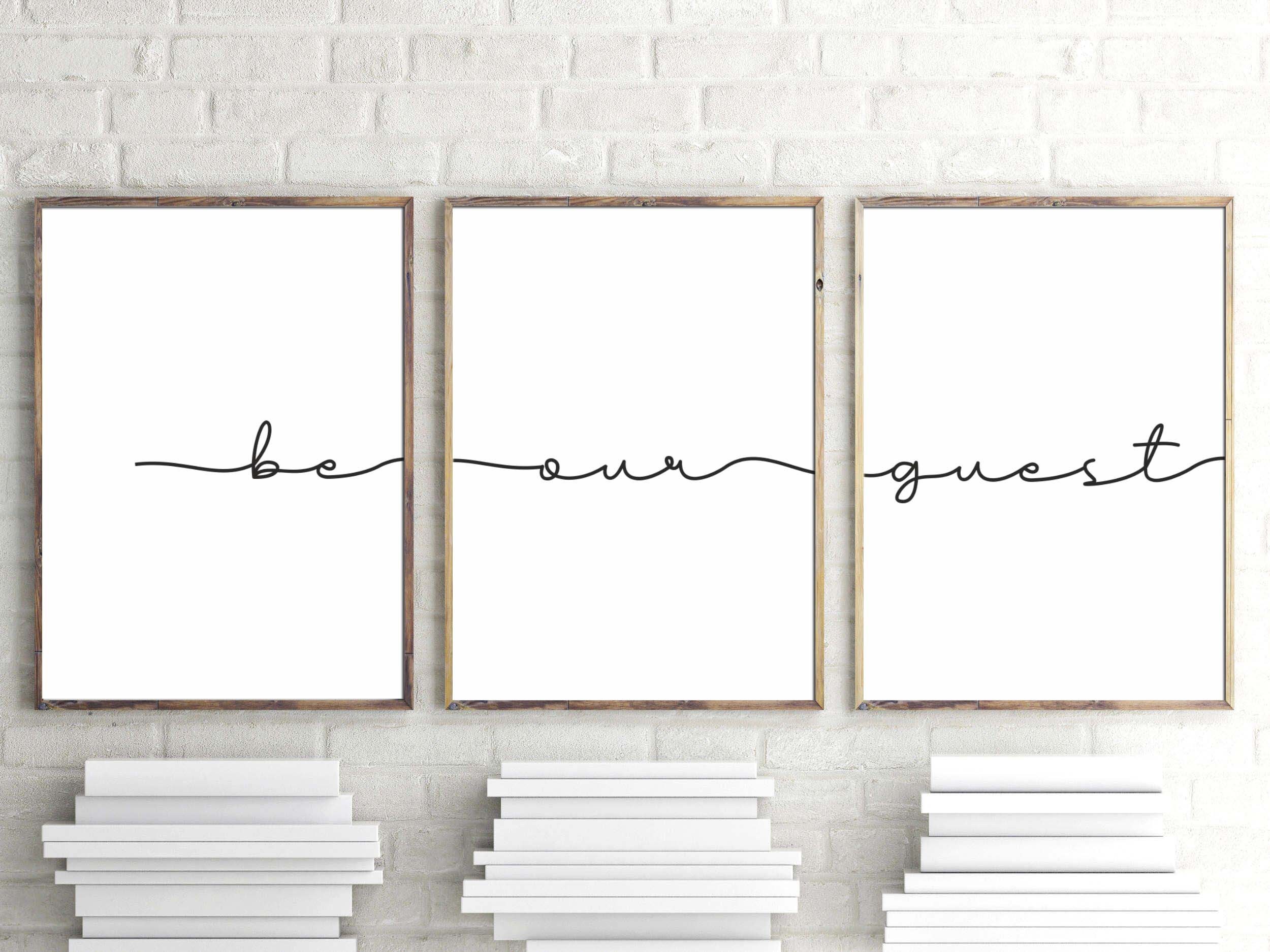 Be our guest set of 3 printableguest room signsair bnb | Etsy