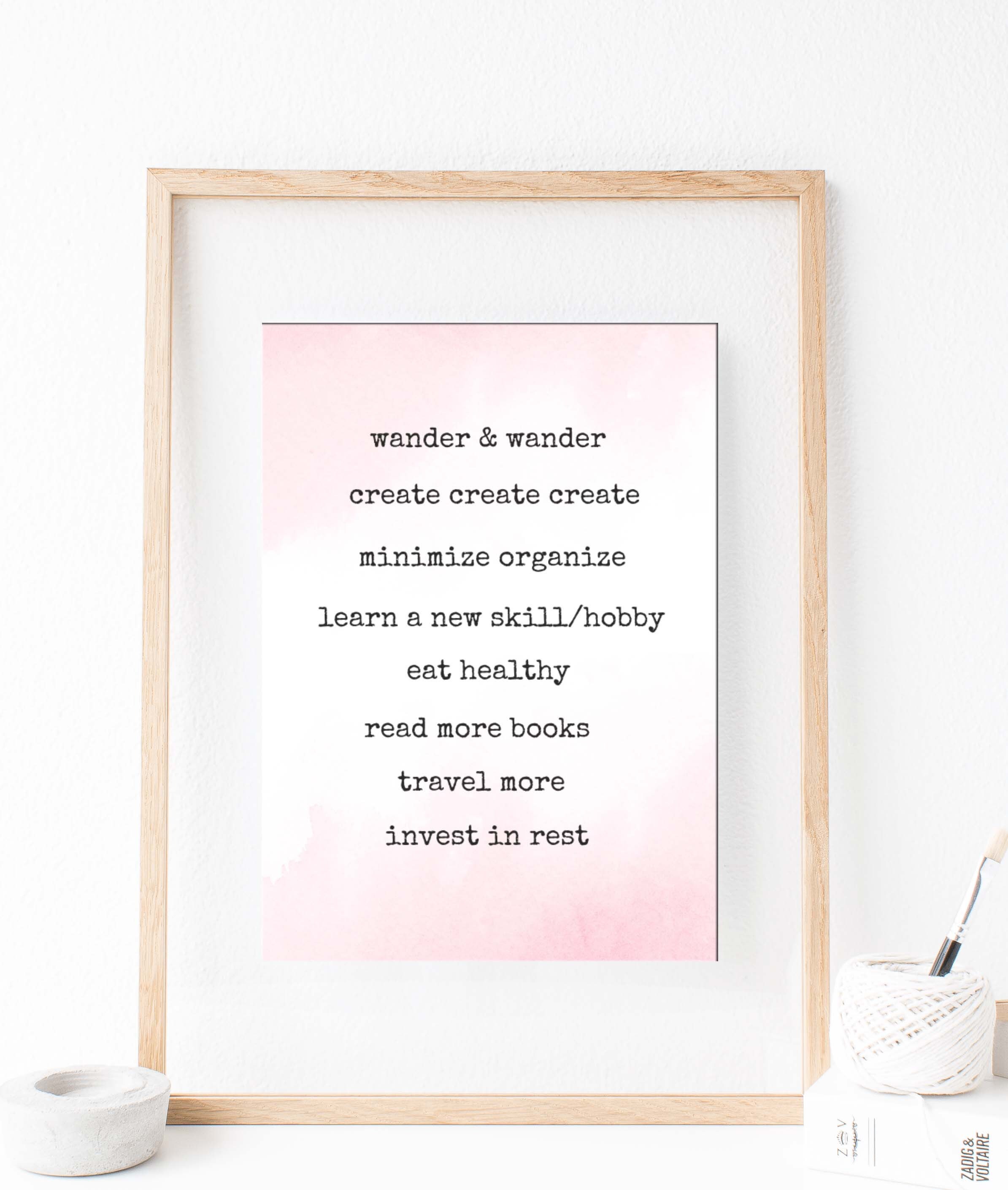Positive Saying Preppy Pink Posterdaily Affirmation - Etsy