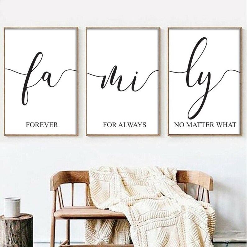 Family Signs Printable Set of 3 Forever for Always No Matter - Etsy UK