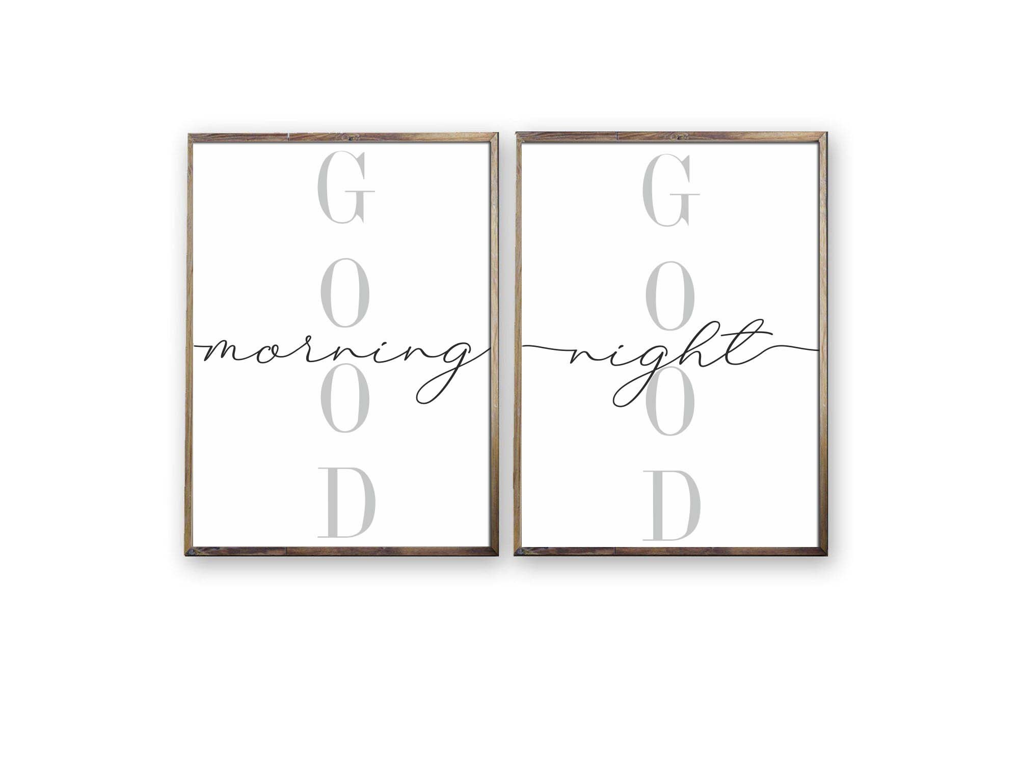 Good Morning Good Night Printable Set of 2couple Bedroom - Etsy