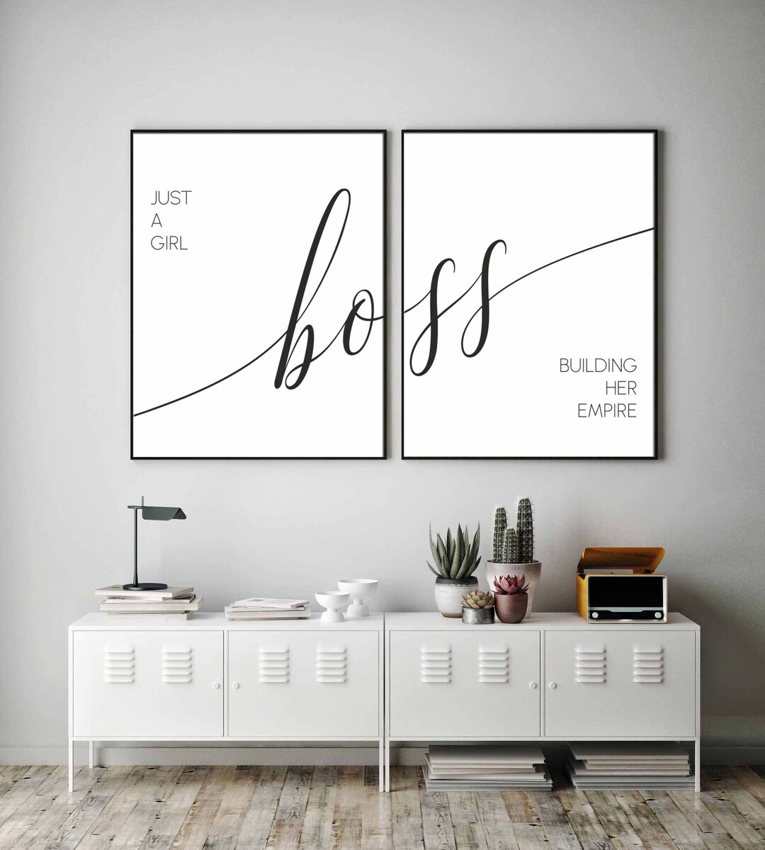 Girl Boss Printable Set of 2,just a Girl Boss Building Her Empire Wall ...