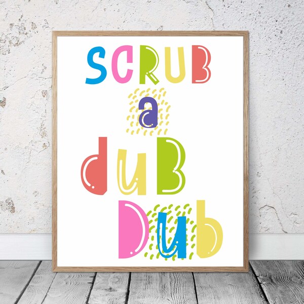 Scrub a Dub Dub Sign - Etsy