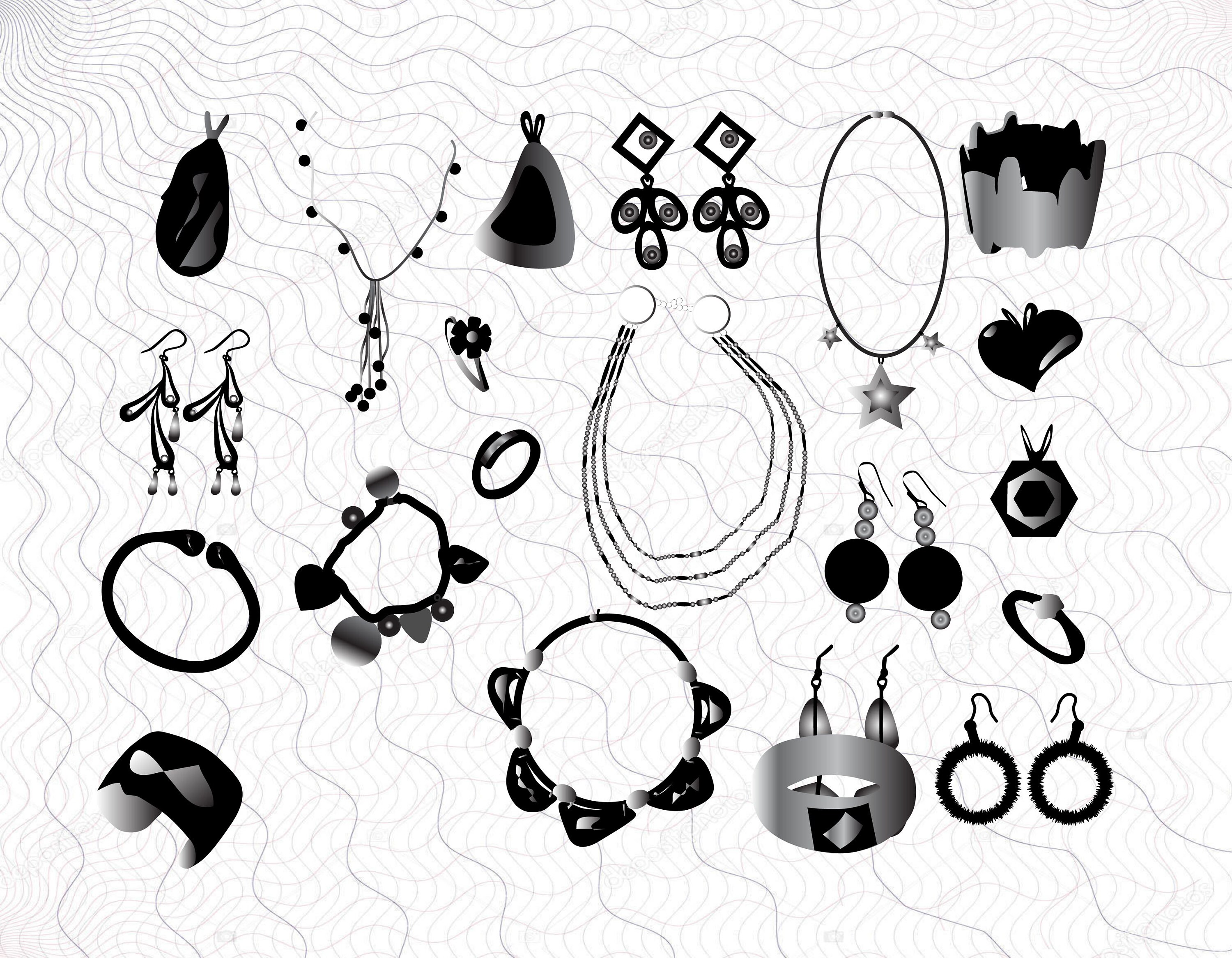 Jewellery SVG Bundle Necklace Clipart Bracelet Cut Files | Etsy