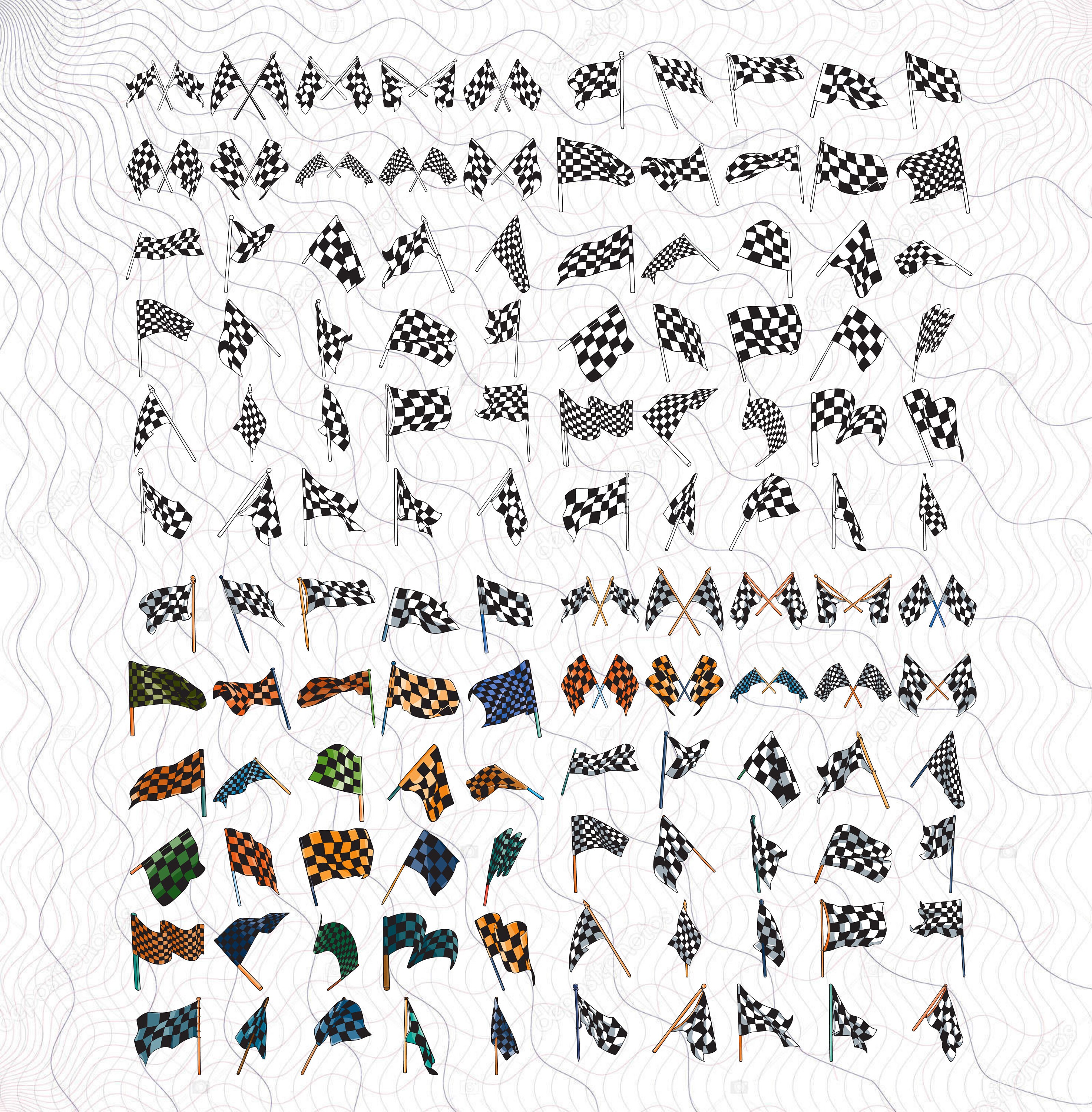 Racing Flags SVG Bundle Flags Clipart Checkered Flag Cut | Etsy