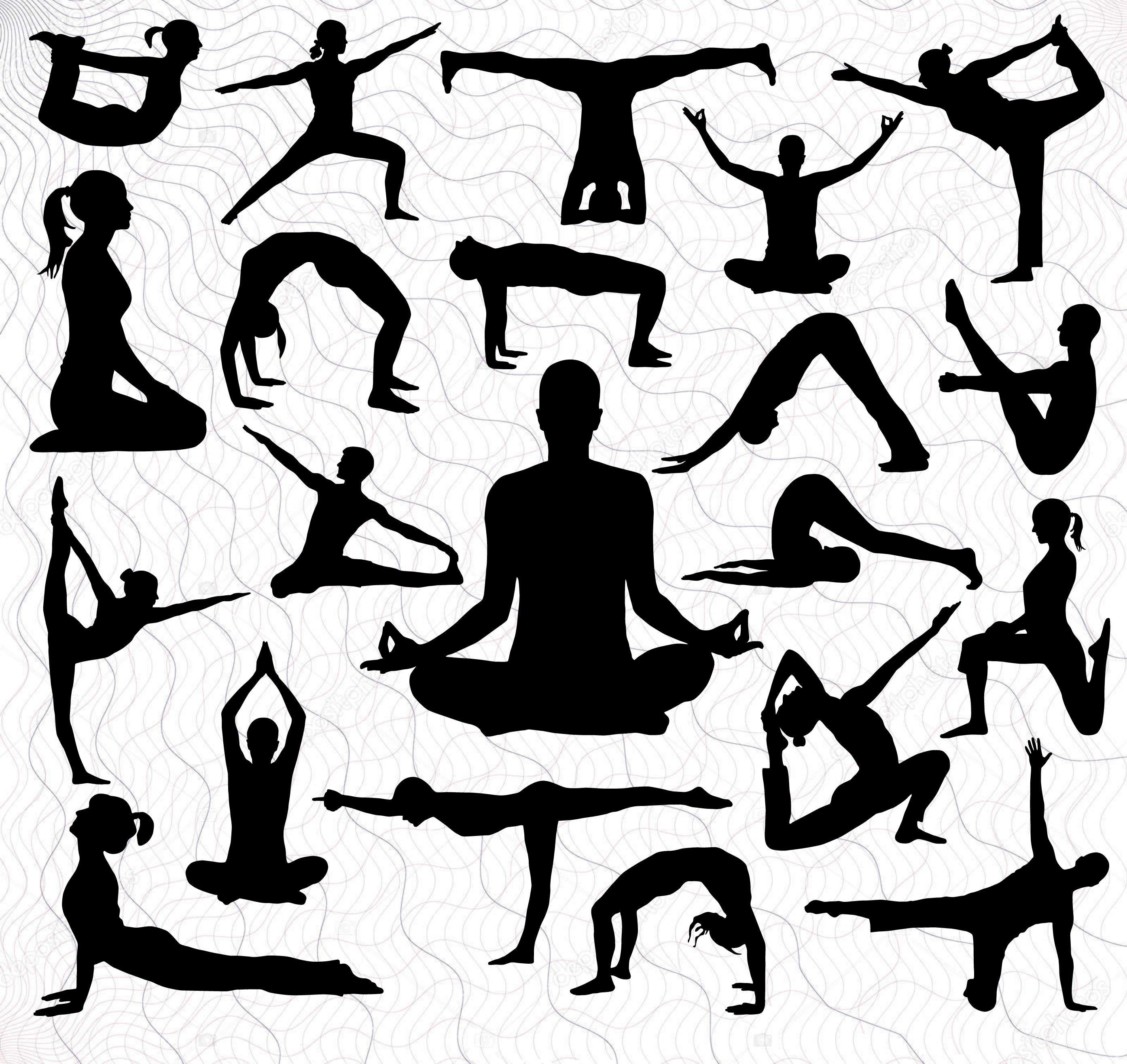 Yoga Svg Bundle Yoga Pose Clipart Yoga Poses Cut Files For Etsy | The ...