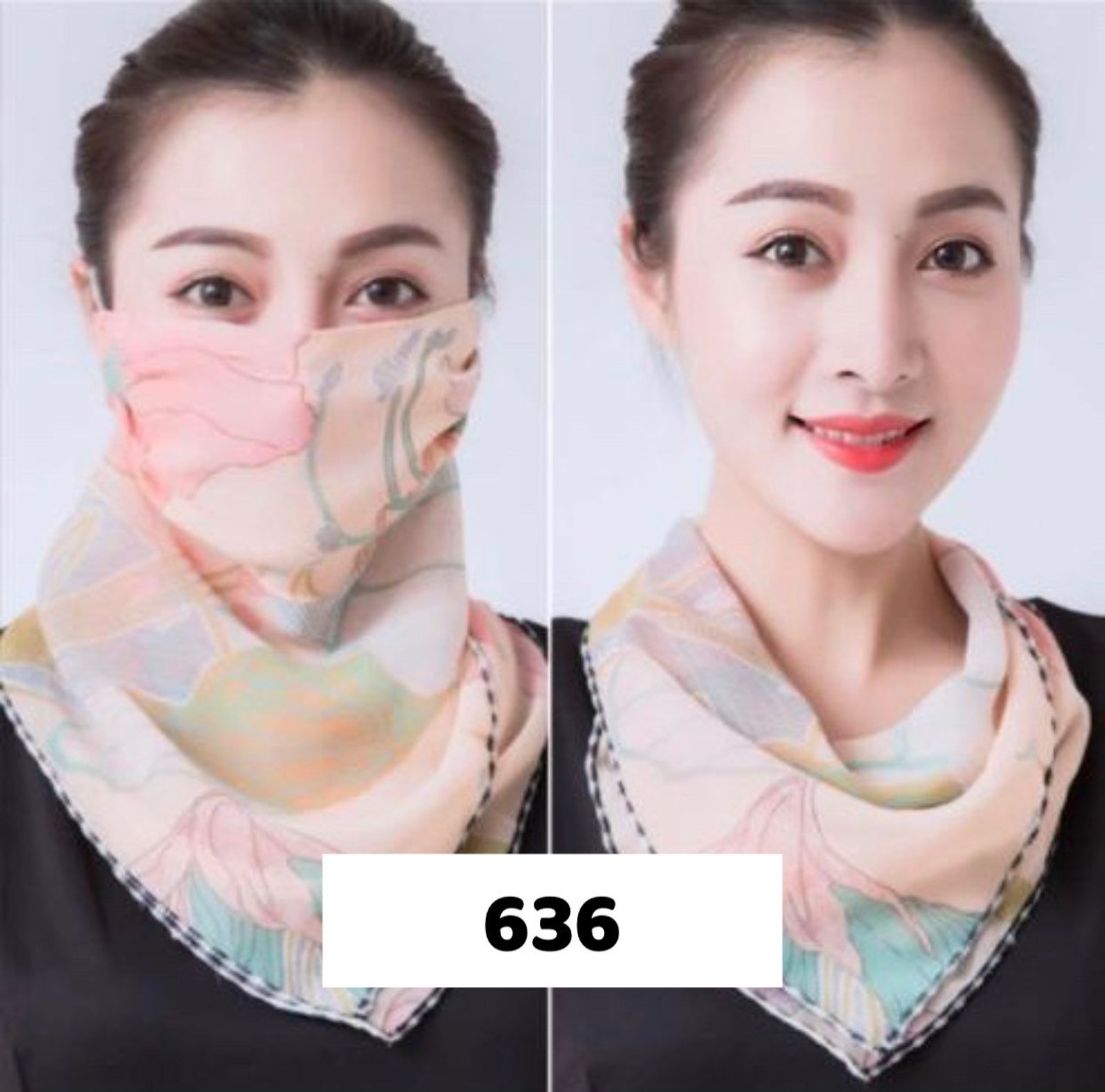 4 Pack BANDANA FACE SCARF - Chiffon Face Mask - Gaiter Scarf Mask - Ear ...