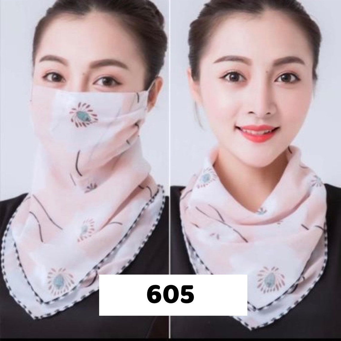 BANDANA FACE SCARF - Chiffon Face Mask - Gaiter Scarf Mask - Ear Loop ...