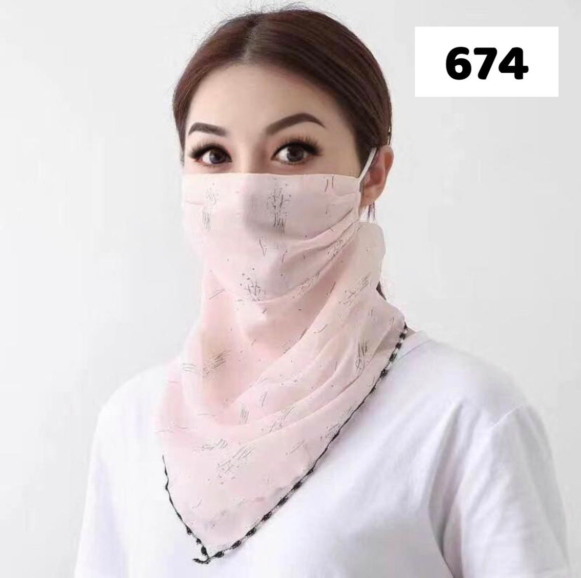 BANDANA FACE SCARF Chiffon Face Mask Gaiter Scarf Mask - Etsy