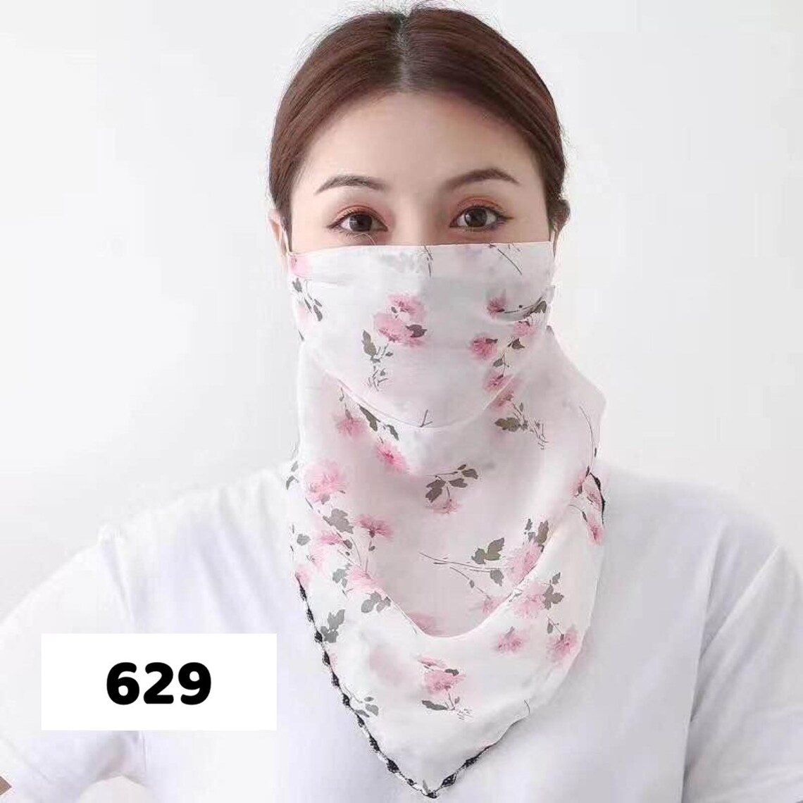 BANDANA FACE SCARF - Chiffon Face Mask - Gaiter Scarf Mask - Ear Loop ...