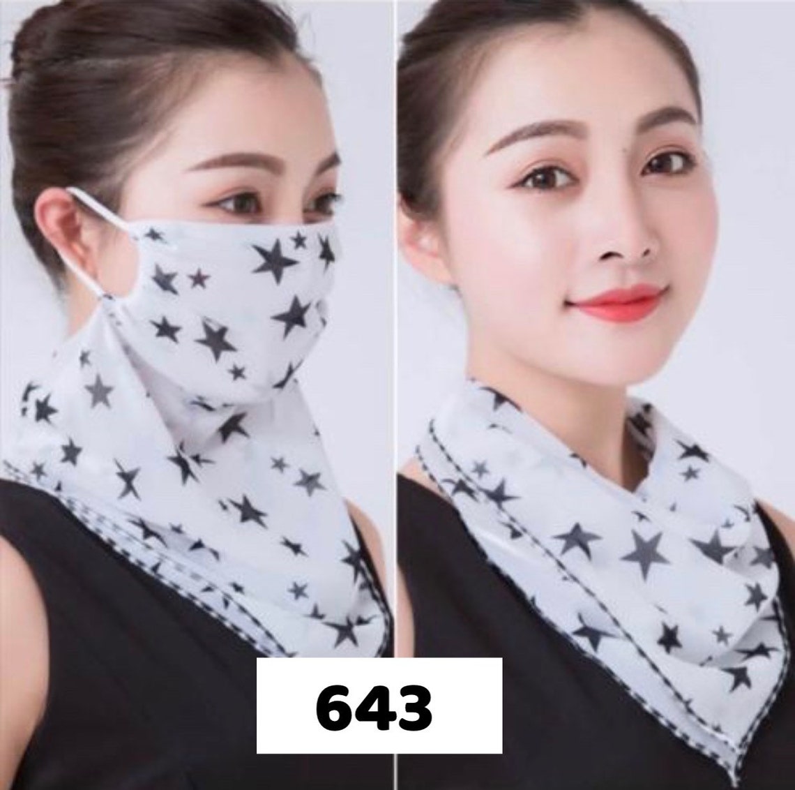 BANDANA FACE SCARF - Chiffon Face Mask - Gaiter Scarf Mask - Ear Loop ...