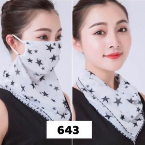 BANDANA FACE SCARF - Chiffon Face Mask - Gaiter Scarf Mask - Ear Loop ...