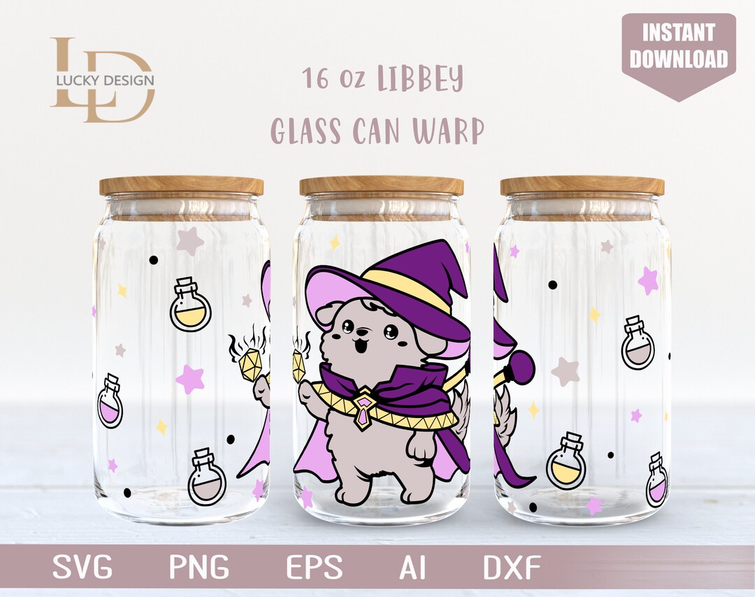 Dnd Svg Dogs Wizard 16 Oz and 20 Oz Libbey Glass Can Warp Svg | Gift ...