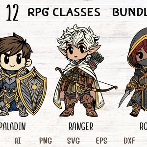 Dnd 12 RPG Classes Bundle Svg | Snowman Svg | DND Classes Svg | RPG ...
