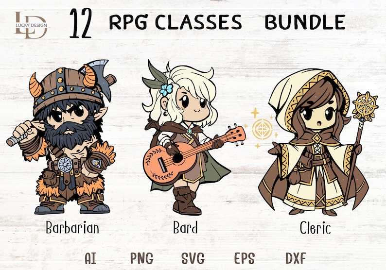 Dnd 12 RPG Classes Bundle Svg | Snowman Svg | DND Classes Svg | RPG ...