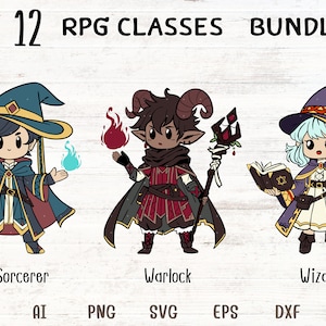 Dnd 12 RPG Classes Bundle Svg | Snowman Svg | DND Classes Svg | RPG ...
