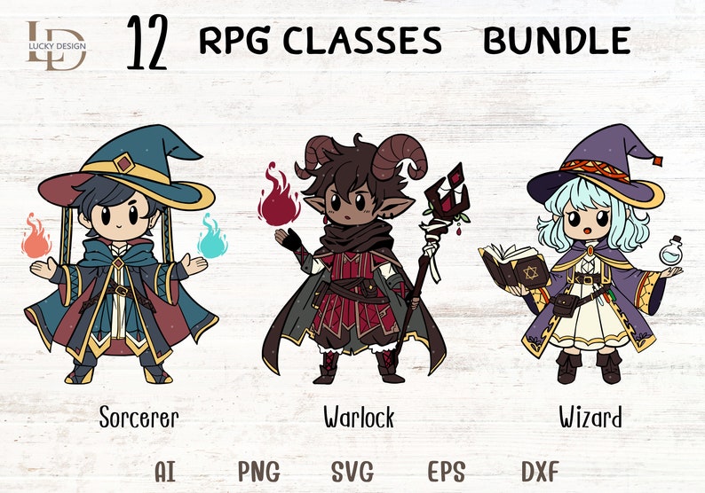 Dnd 12 RPG Classes Bundle Svg | Snowman Svg | DND Classes Svg | RPG ...