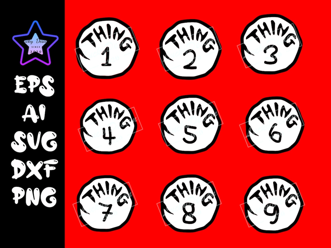 Thing 1 Thing 2 Svg Thing Digital Download Thing Number Svg | Etsy