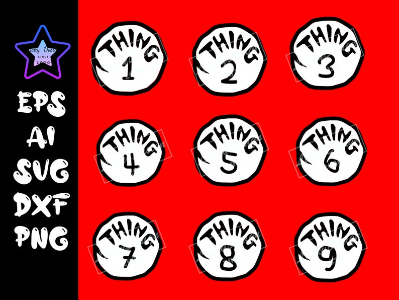 Thing 1 Thing 2 Svg, Thing Digital Download, Thing Number Svg, Thing ...