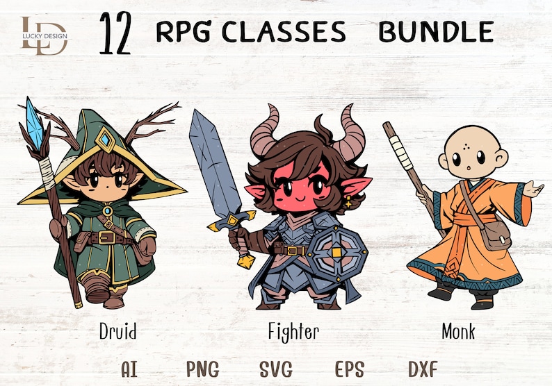 Dnd 12 RPG Classes Bundle Svg | Snowman Svg | DND Classes Svg | RPG ...