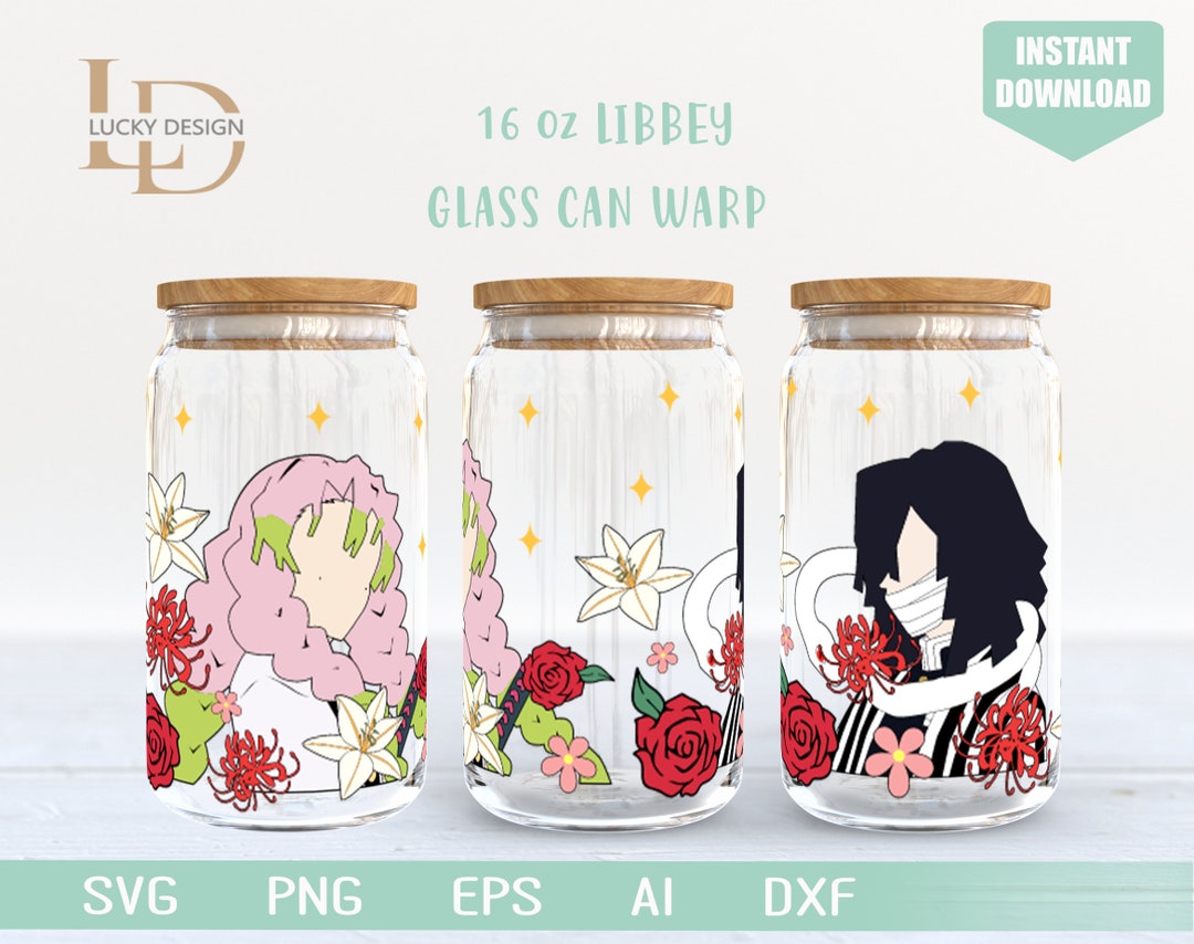 Anime Svg | Demon Manga 7 16 Oz Glass Can Warp Libbey | Japanese ...