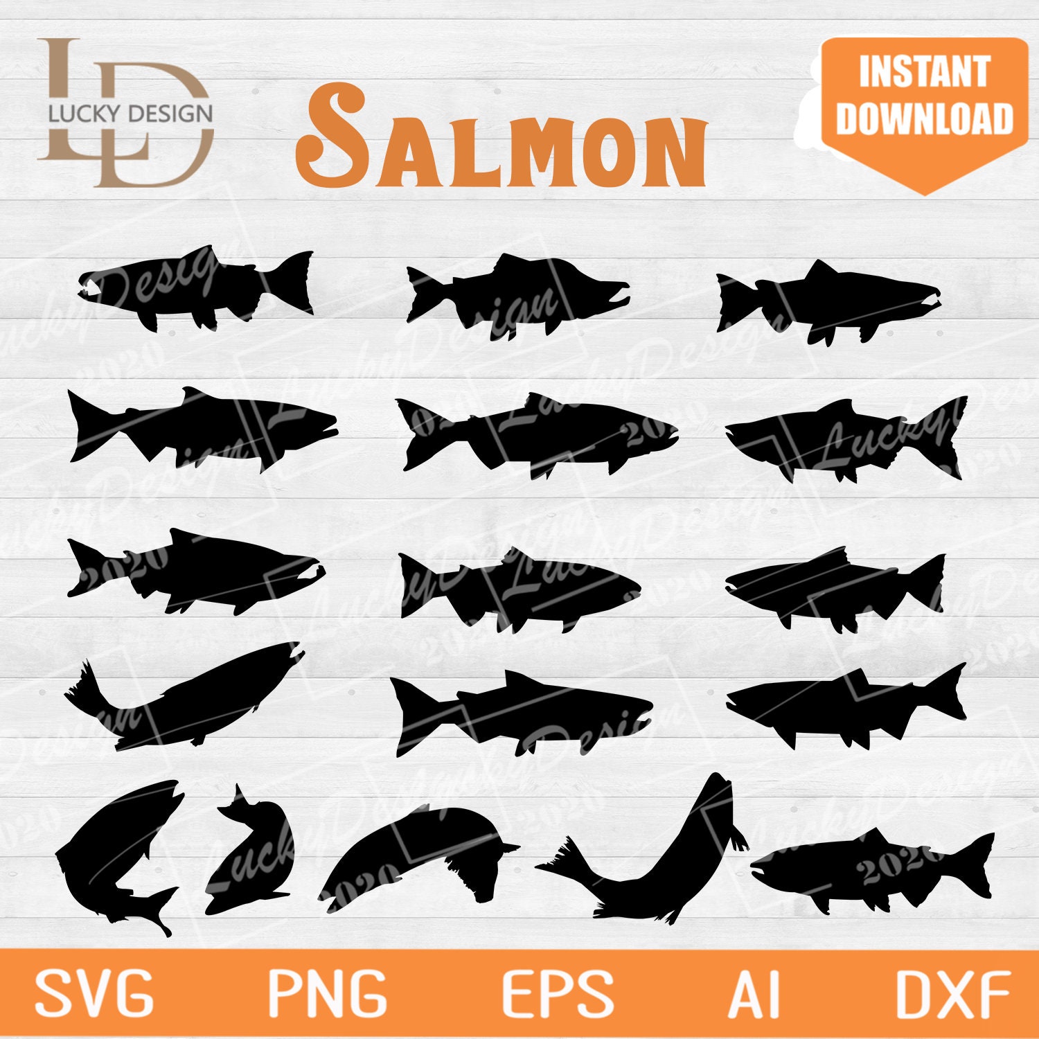 Salmon Bundle Svg | Salmon Fish Stencil Fish Svg | Salmon Cricut ...