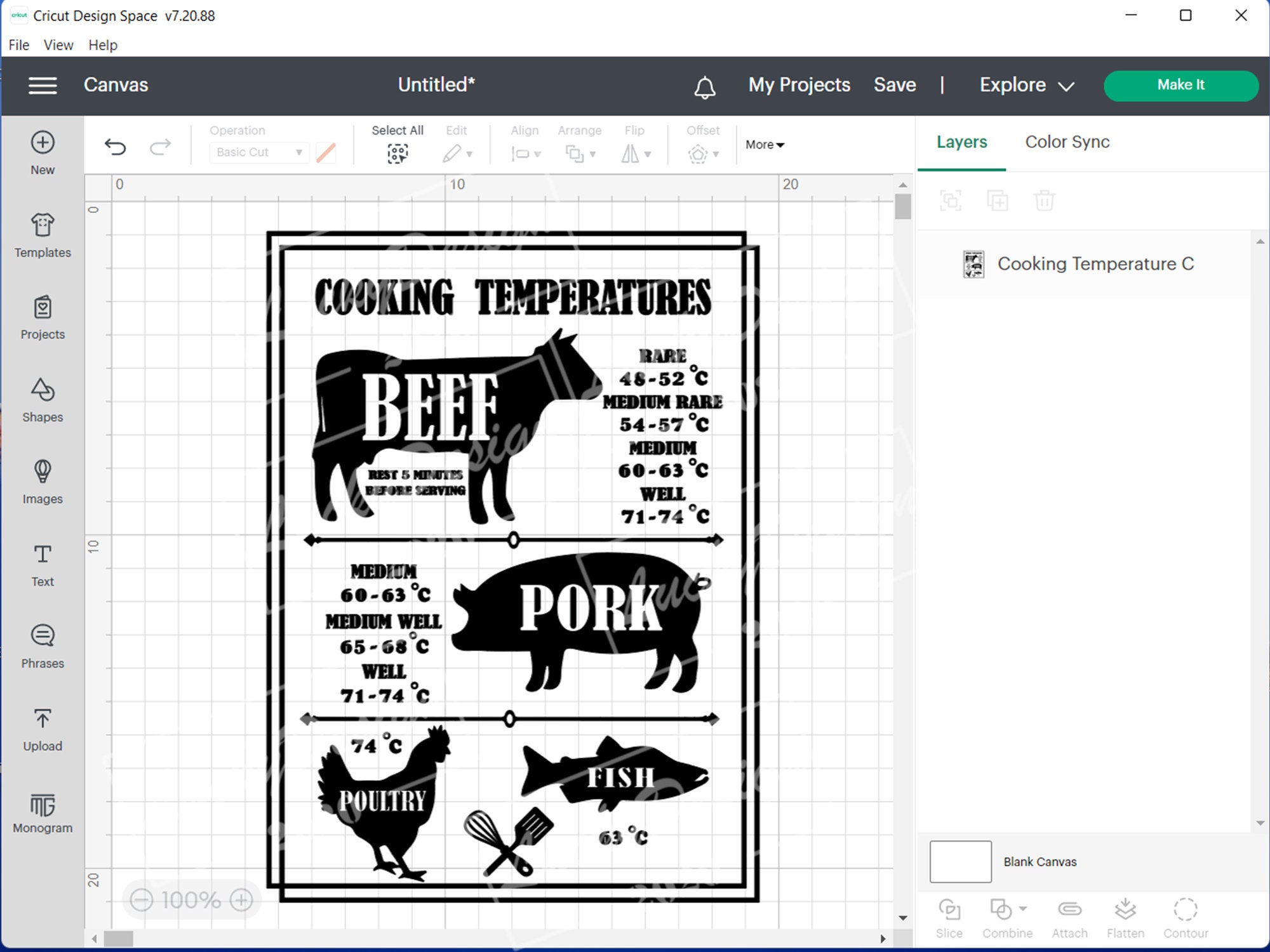 Cooking Temperature Svg Cooking Svg Glowforge Svg - Etsy