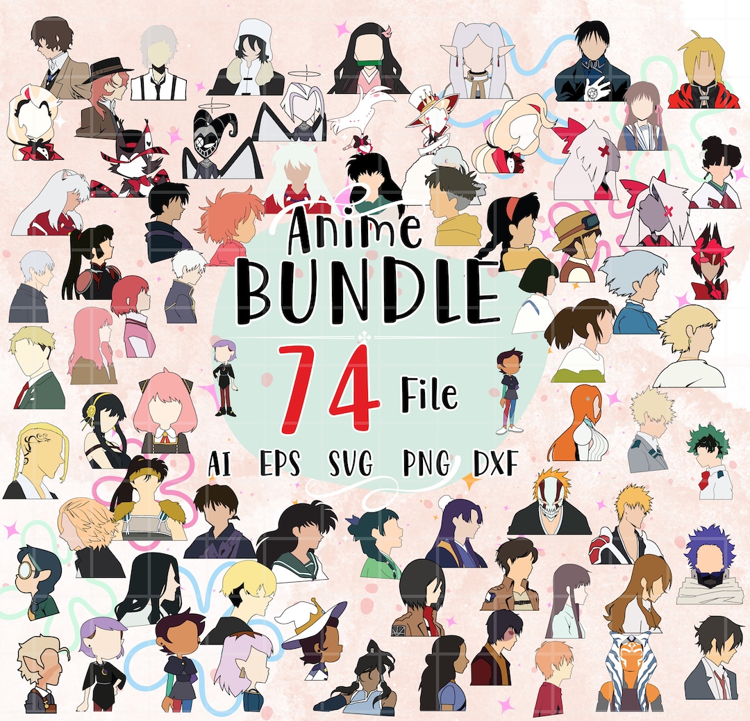 Cartoon Character 74 Bundle Svg | Animesvg | Anime Character Svg |game ...