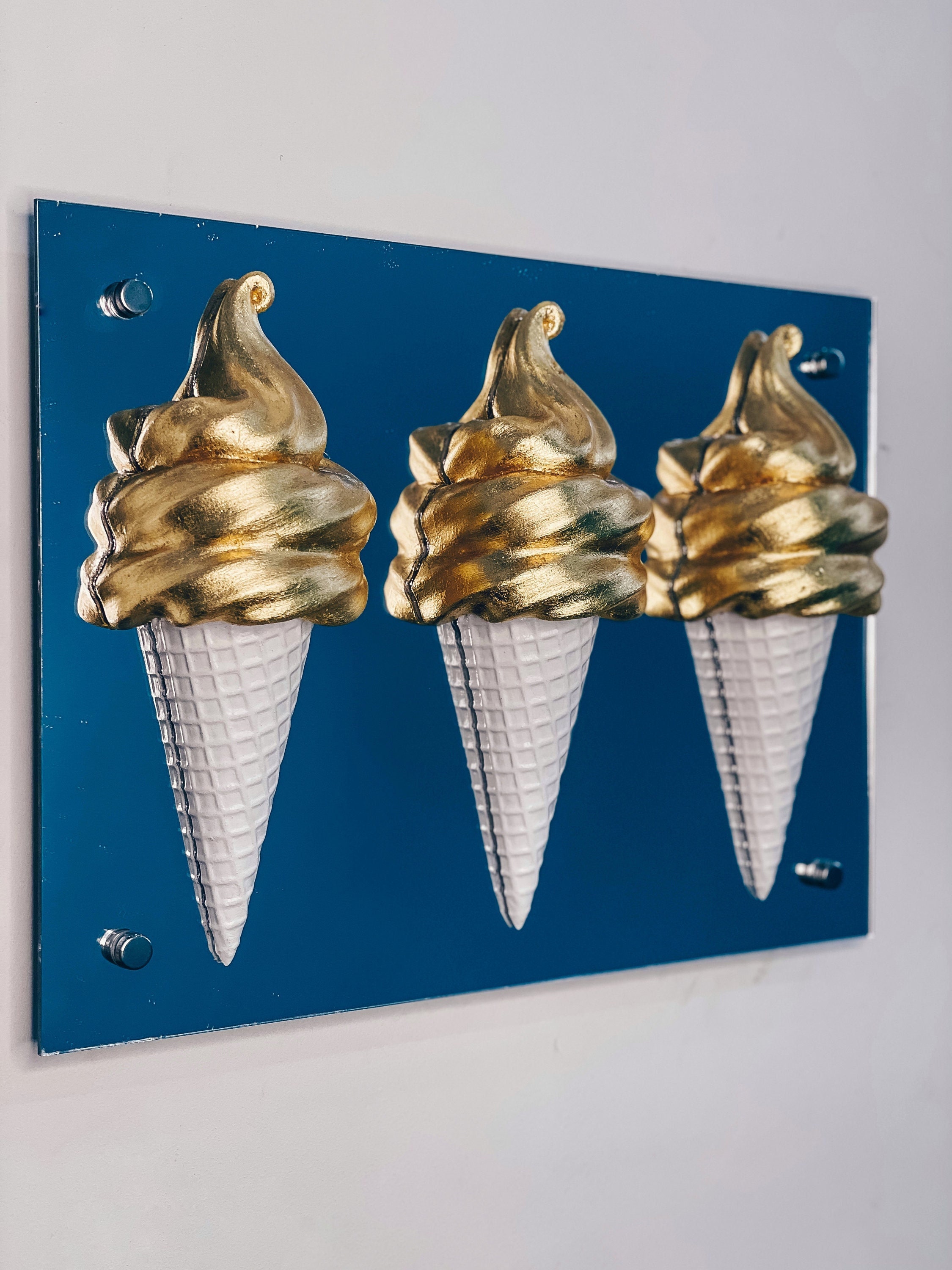 Ice Cream Wall Art Fake Ice Cream Design Sweet Cones Café - Etsy
